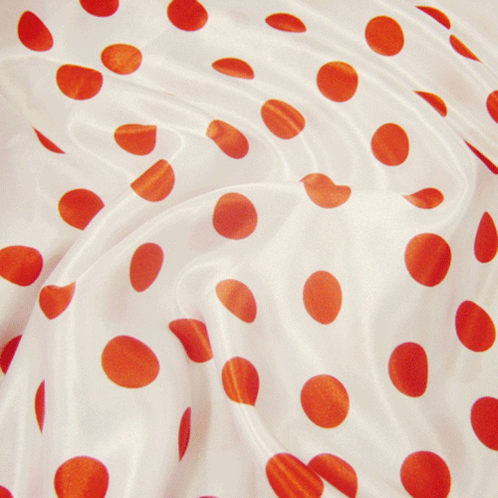 Printed Satin Spots | Fabric UK