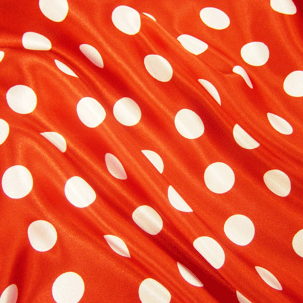 Printed Satin Spots | Fabric UK