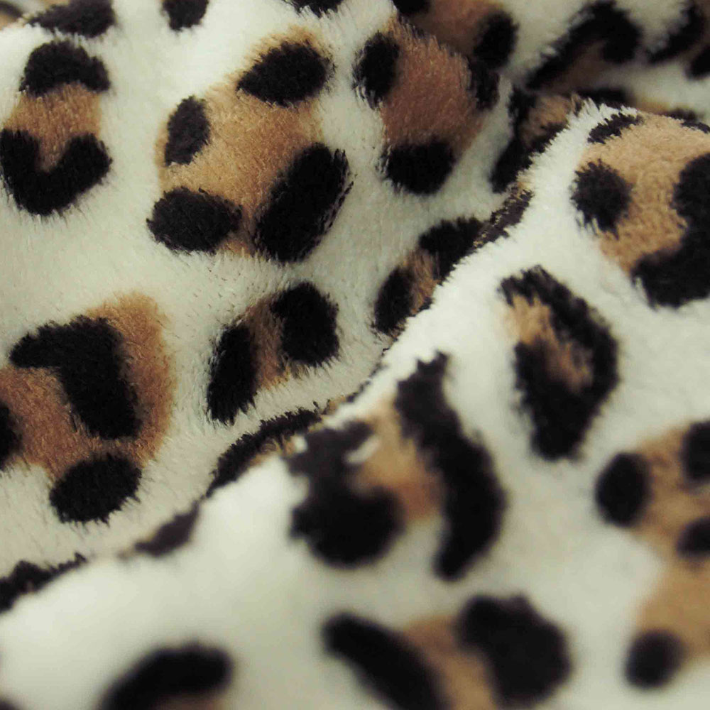 Leopard Print Coral Fleece | Fabric UK