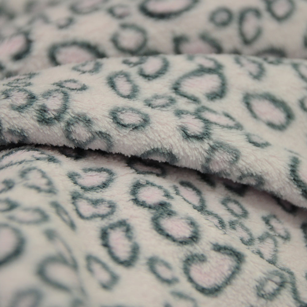 Pink Leopard Print Coral Fleece | Fabric UK